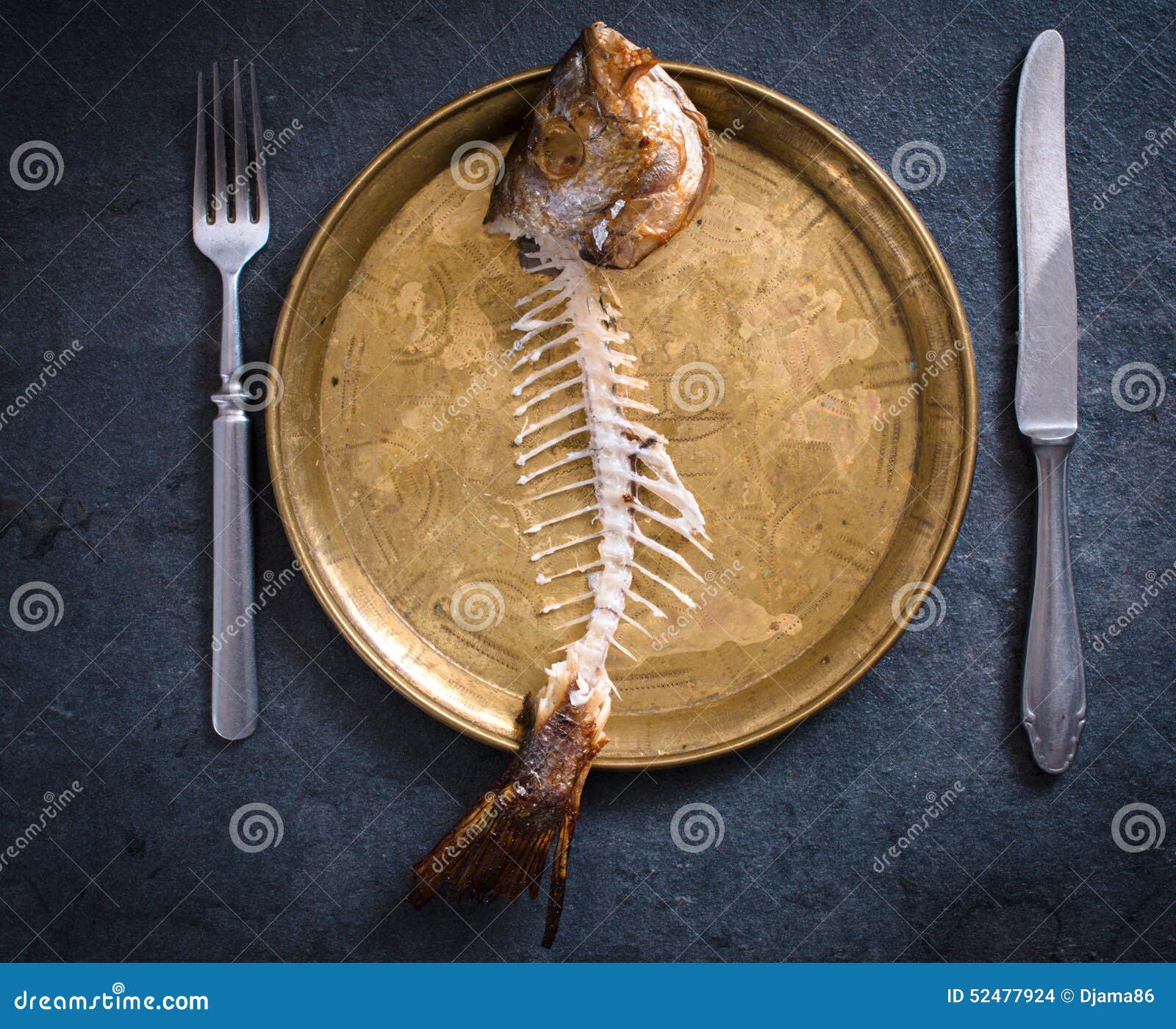 Fish skeleton stock photo. Image of skeleton, eating - 52477924
