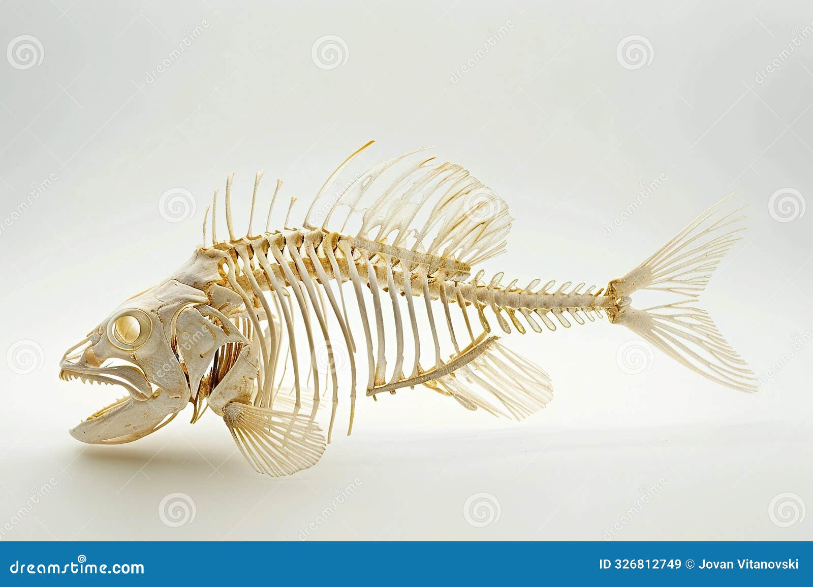 Fish Skeleton Isolated on White Background Stock Illustration ...
