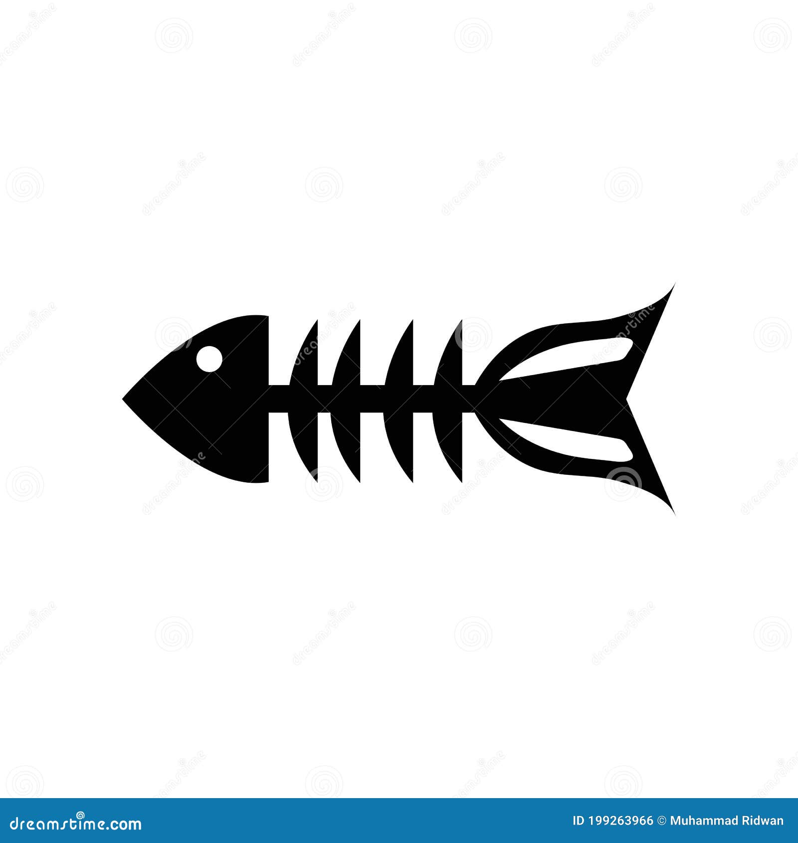 Fish skeleton logo design stock vector. Illustration of fishing - 199263966