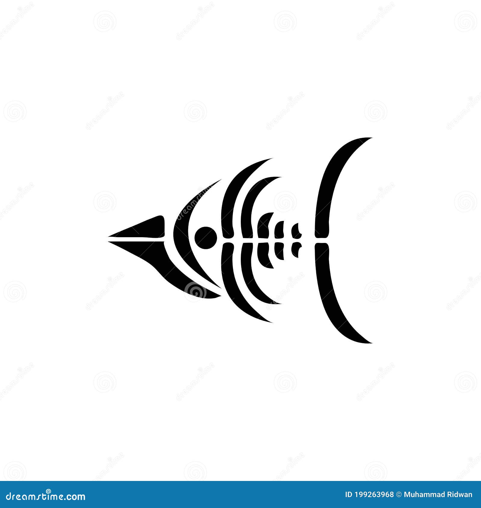Fish skeleton logo design stock vector. Illustration of design - 199263968