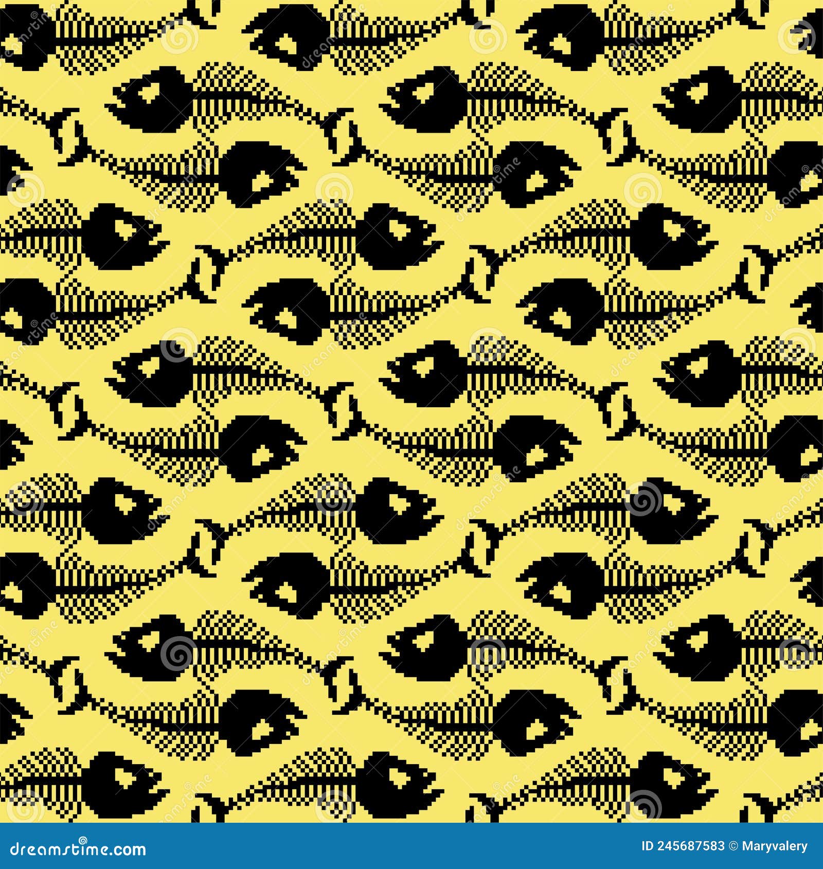 Cow Skeleton Pixel Art Pattern Seamless. 8 Bit Farm Animal Bones ...