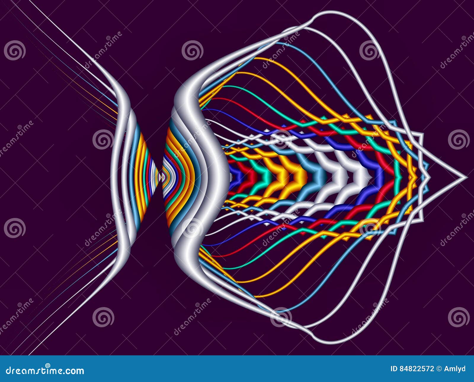 Fish skeleton psychedelic stock illustration. Illustration of ...