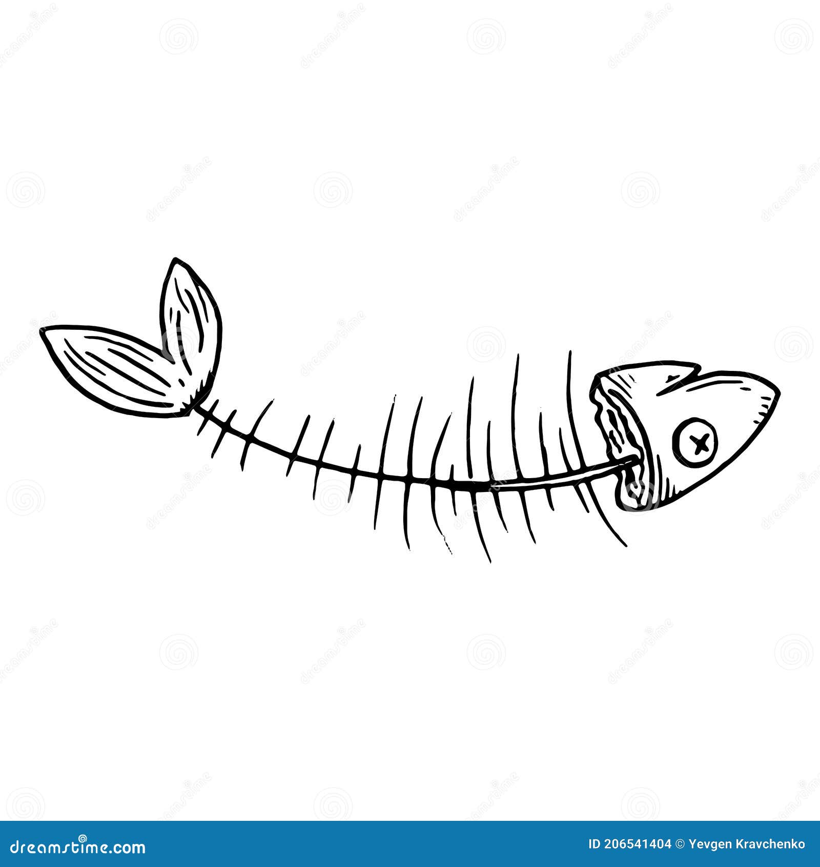 Fish Skeleton. Vector Organic Trash, Waste Stock Vector - Illustration ...