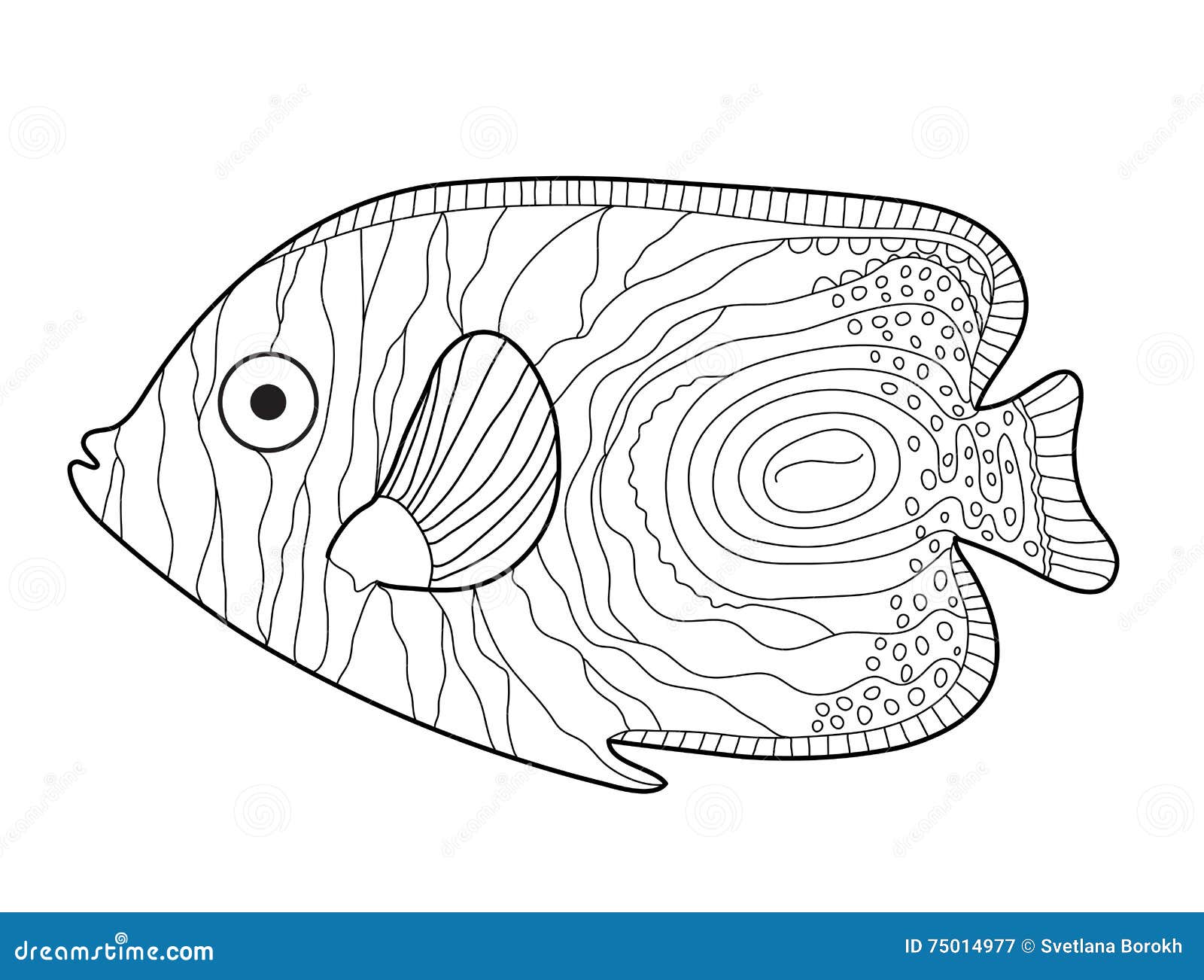 Fish Sketch Doodle Style. Hand Drawing. Fish Coloring Book Stock Vector ...