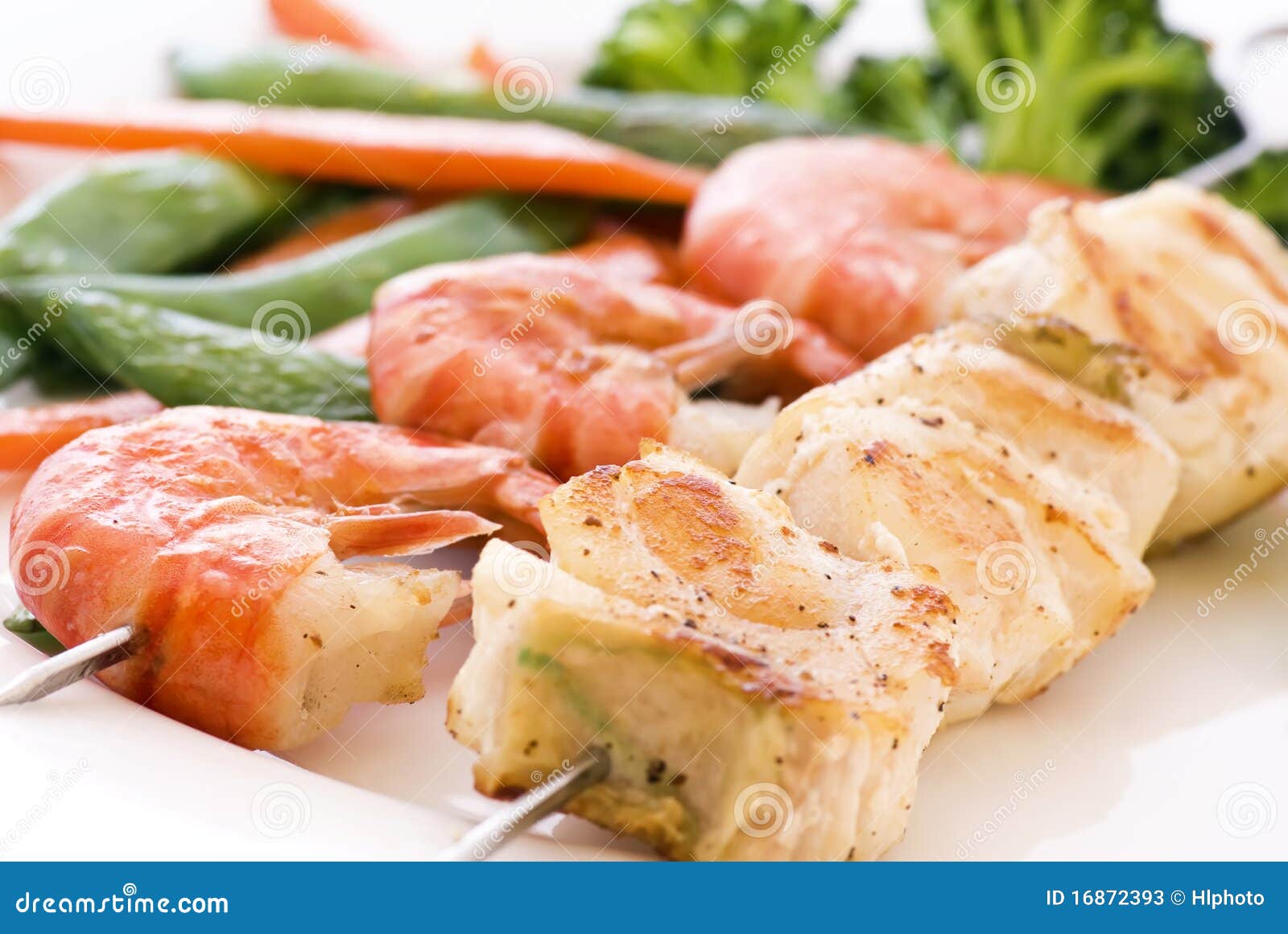 Fish Skewer stock image. Image of carrot, gourmet, broccoli - 16872393