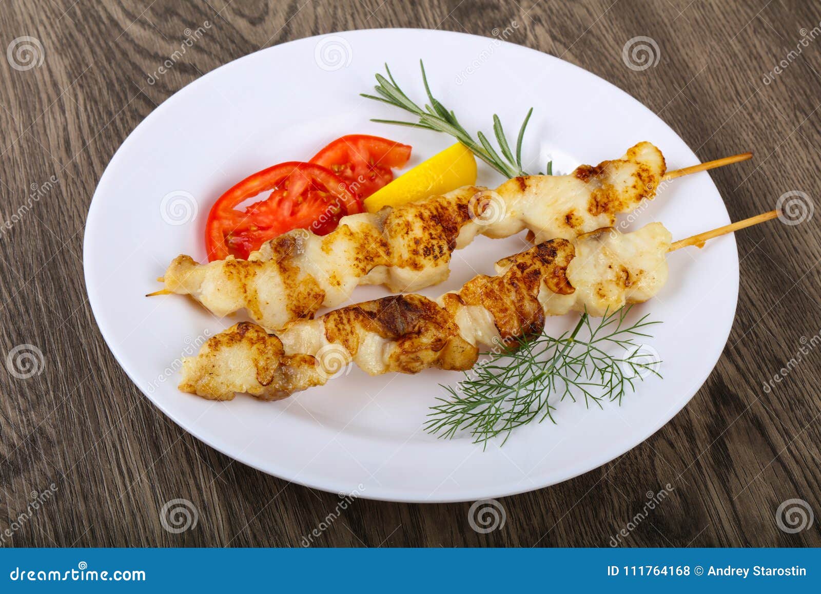 Fish skewer stock photo. Image of gourmet, fresh, seafood - 111764168