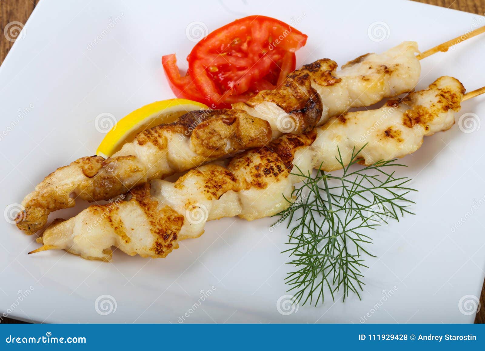 Fish skewer stock photo. Image of delicious, kebab, metal - 111929428