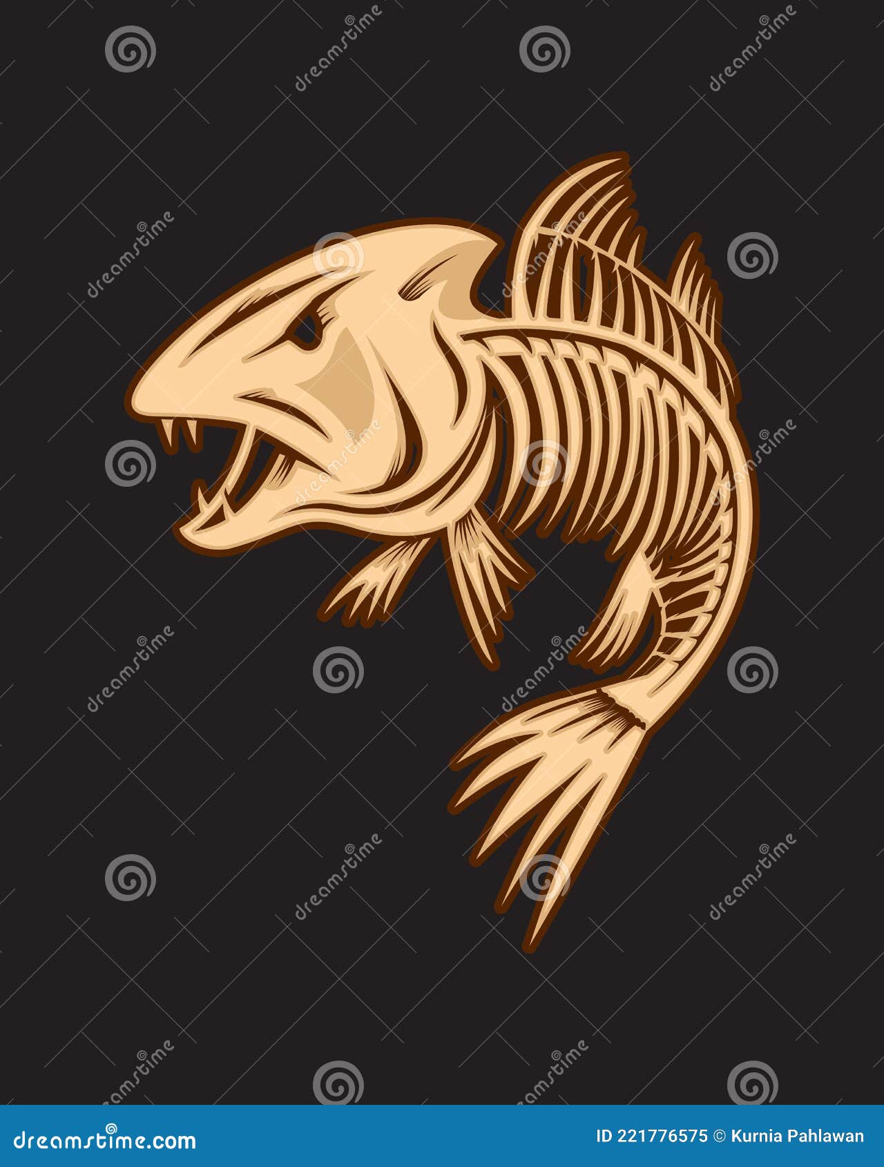 Fish Skull Logo , Fish Bone Logo Vector Stock Vector - Illustration of ...