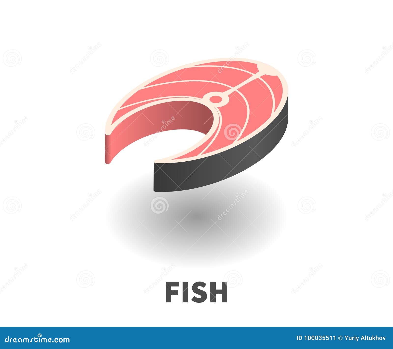 Fish Slice Icon, Vector Symbol. Stock Vector - Illustration of cuisine ...