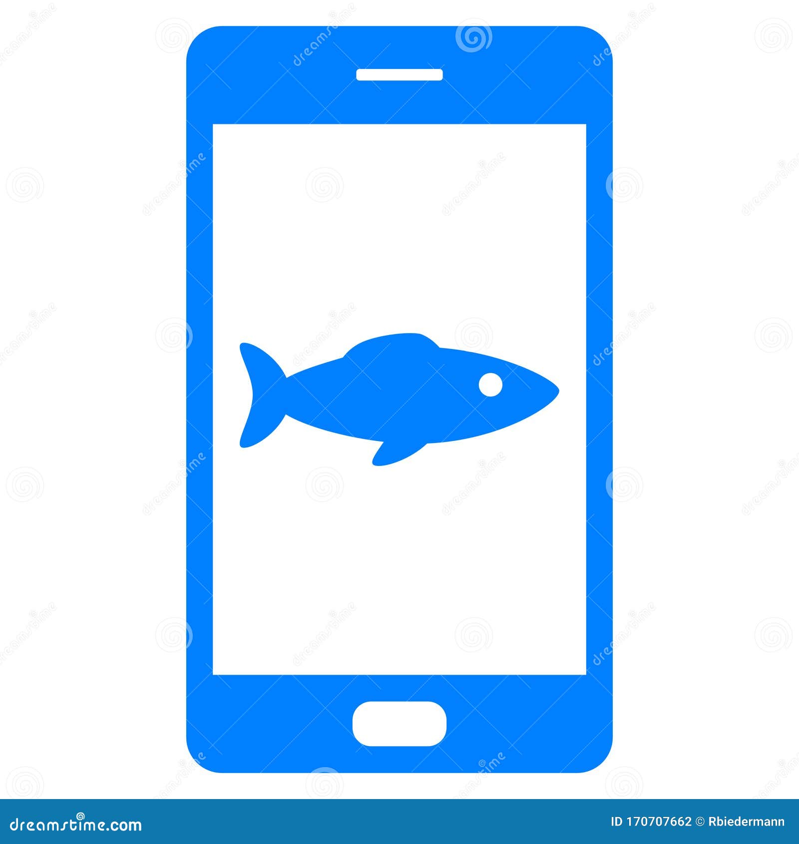 Fish and smartphone stock vector. Illustration of restaurant - 170707662