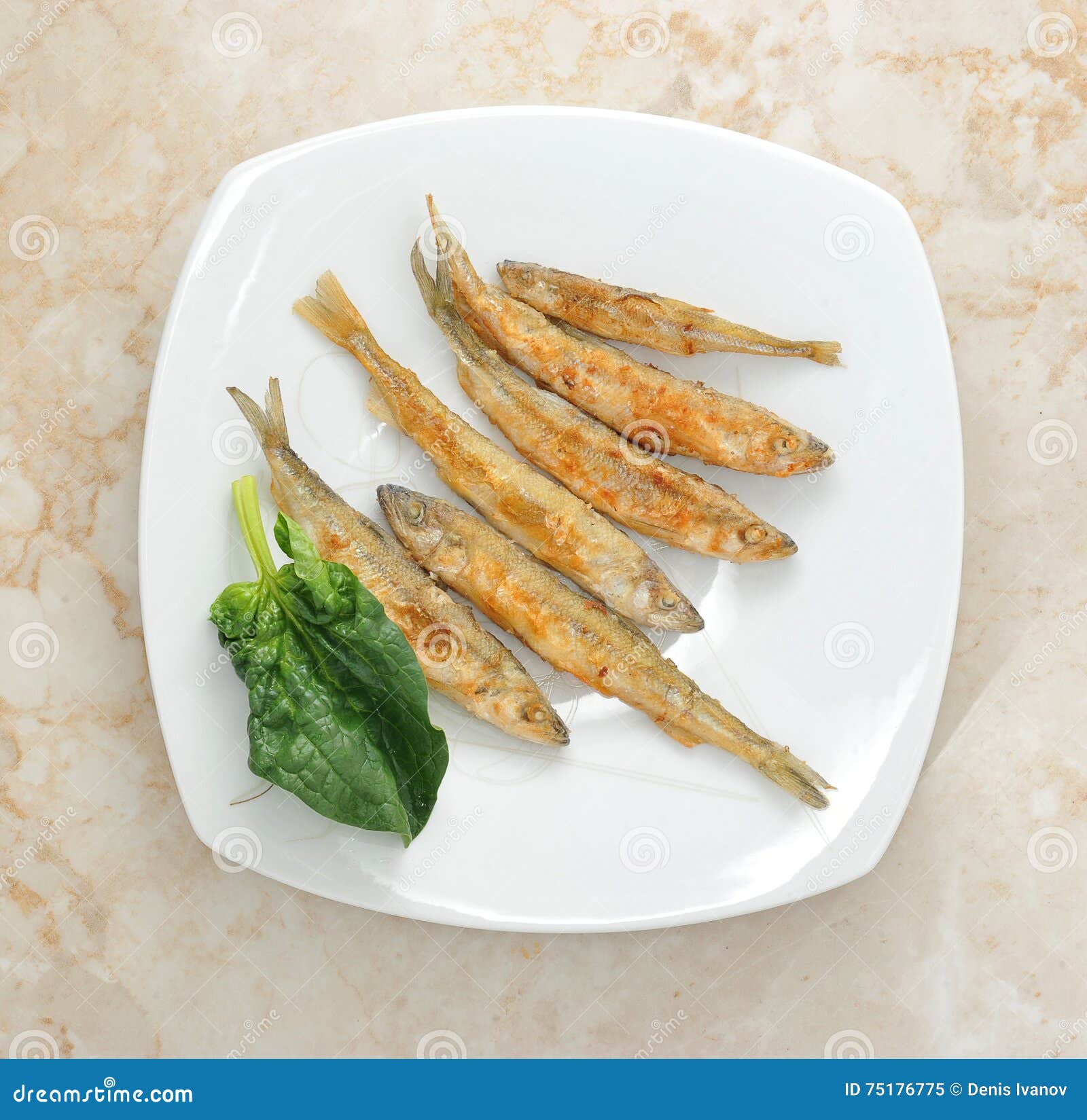 Fish Smelt Fried in a Plate Stock Image - Image of golden, lunch: 75176775
