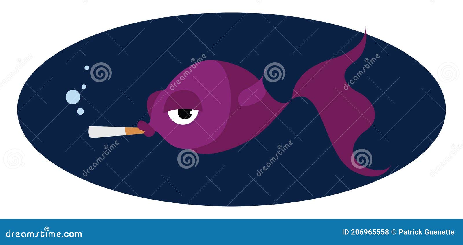 Fish Smoking, Illustration, Vector Stock Vector - Illustration of ...