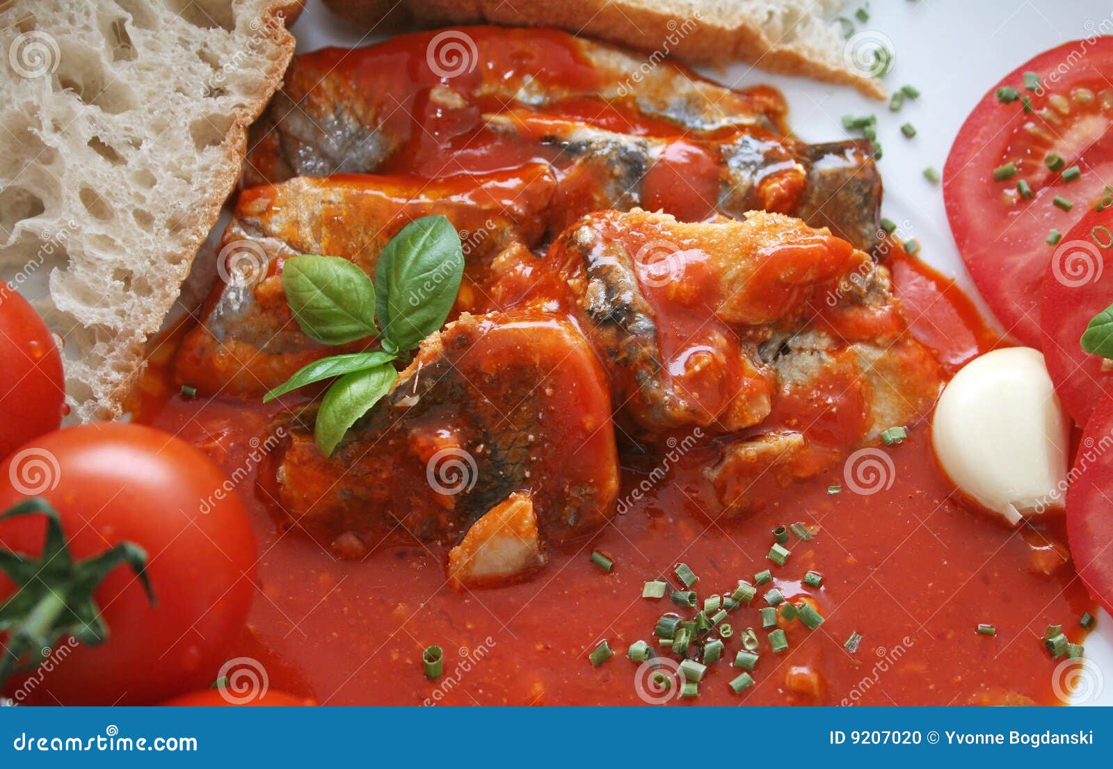Fish snack stock photo. Image of tomatoes, bread, fishes - 9207020