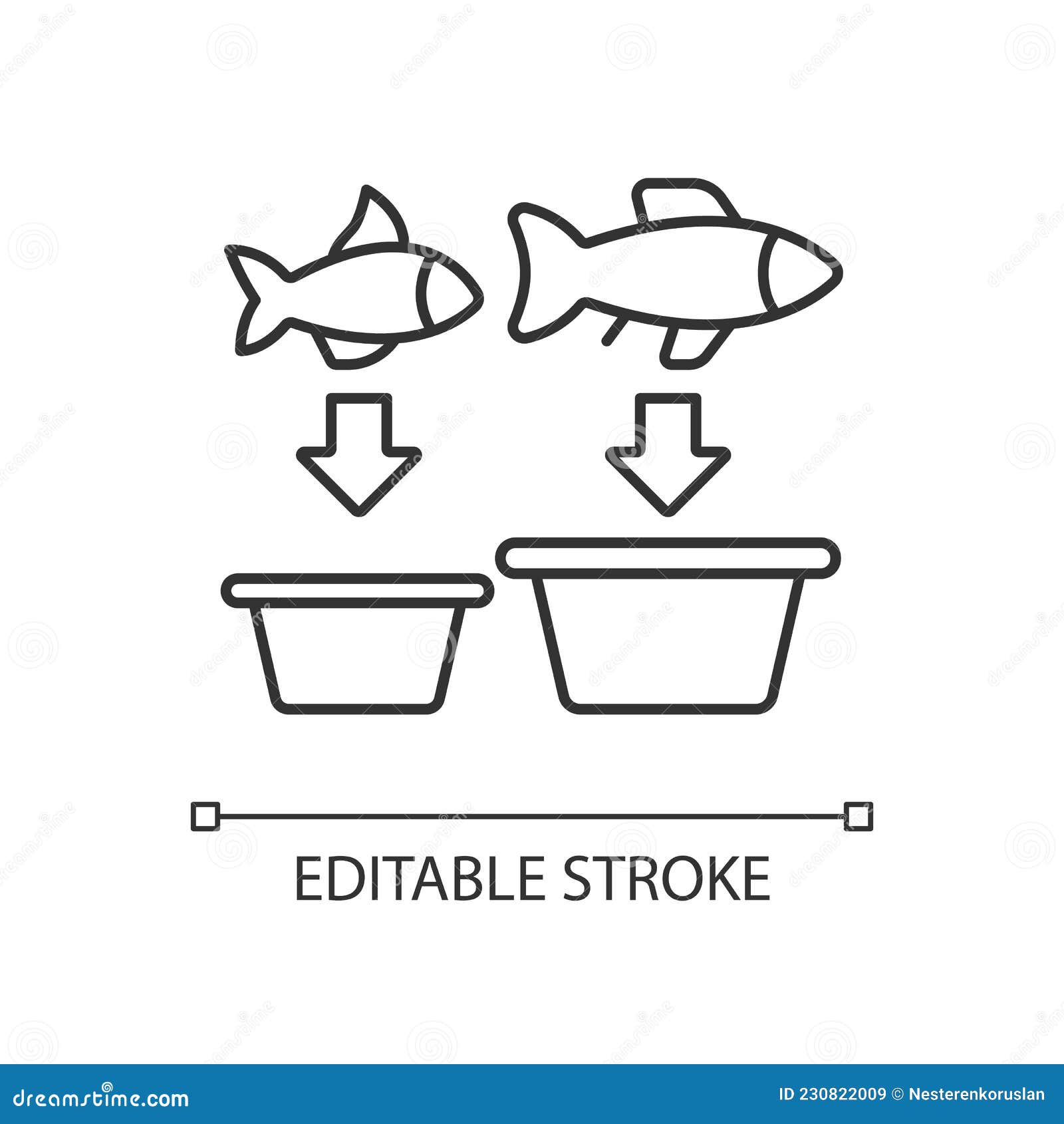 Fish sorting linear icon stock vector. Illustration of fish - 230822009