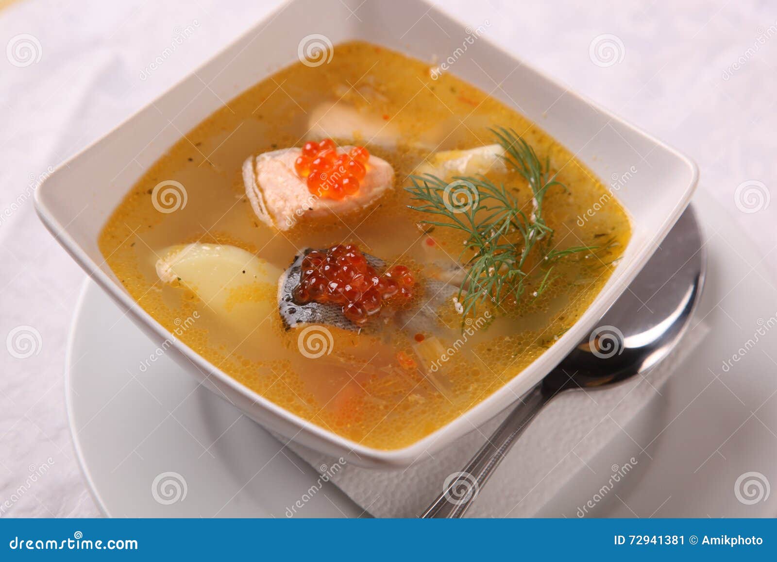 Fish soup with caviar stock image. Image of restaurant - 72941381