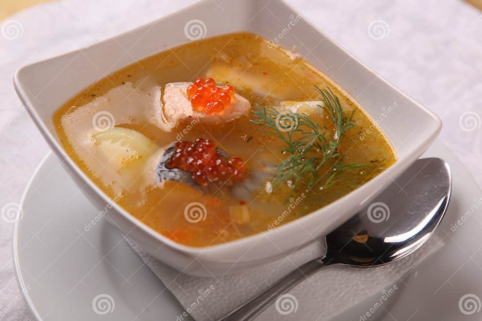Fish soup with caviar stock image. Image of graphic, lobster - 72945907