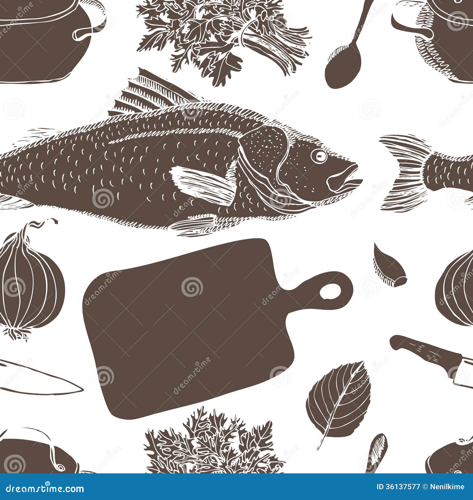 Fish soup pattern stock vector. Illustration of package - 36137577