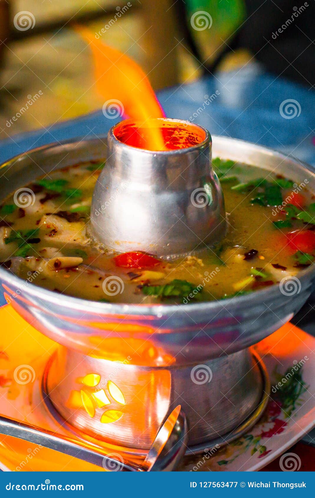Fish soup, pot of fire stock image. Image of diet, pepper - 127563477