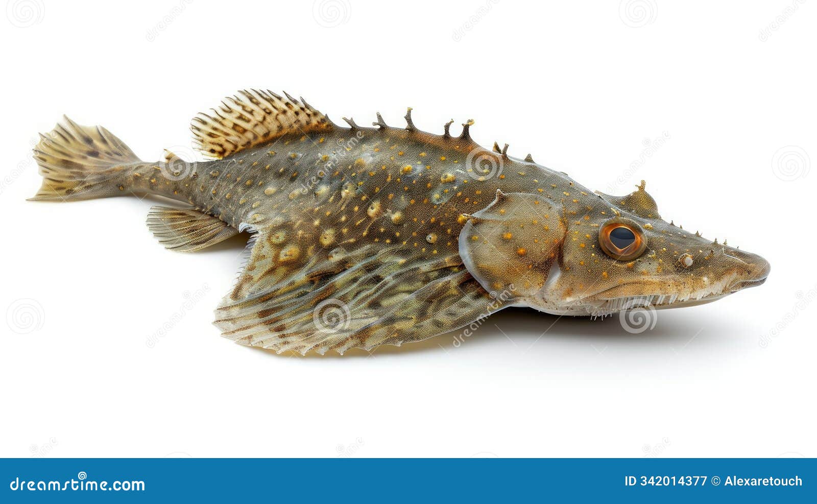A Fish with Spikes on Its Head is Laying Down, AI Stock Image - Image ...