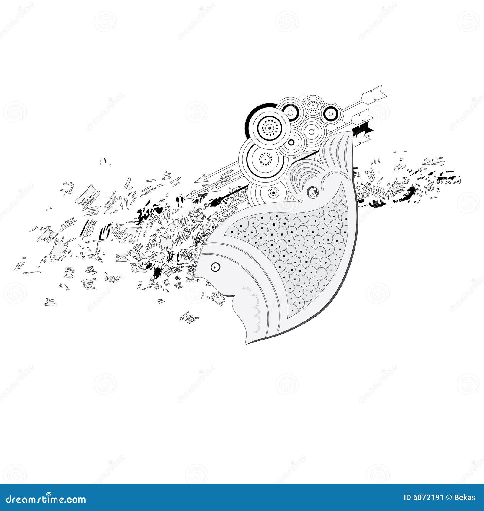 Fish splash stock vector. Illustration of arrows, lakes - 6072191
