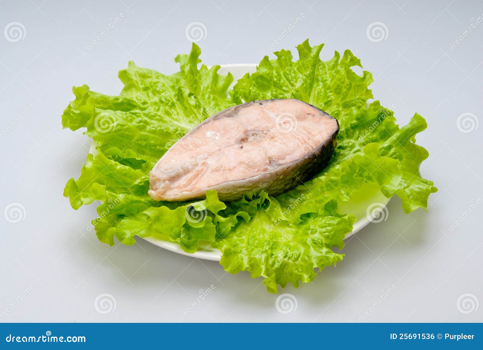 Fish stake stock photo. Image of greens, dish, plate - 25691536