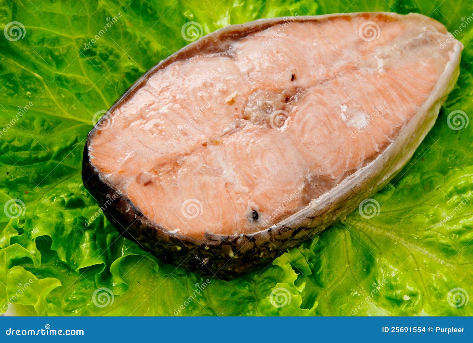 Fish stake stock photo. Image of garnish, food, leaves - 25691554
