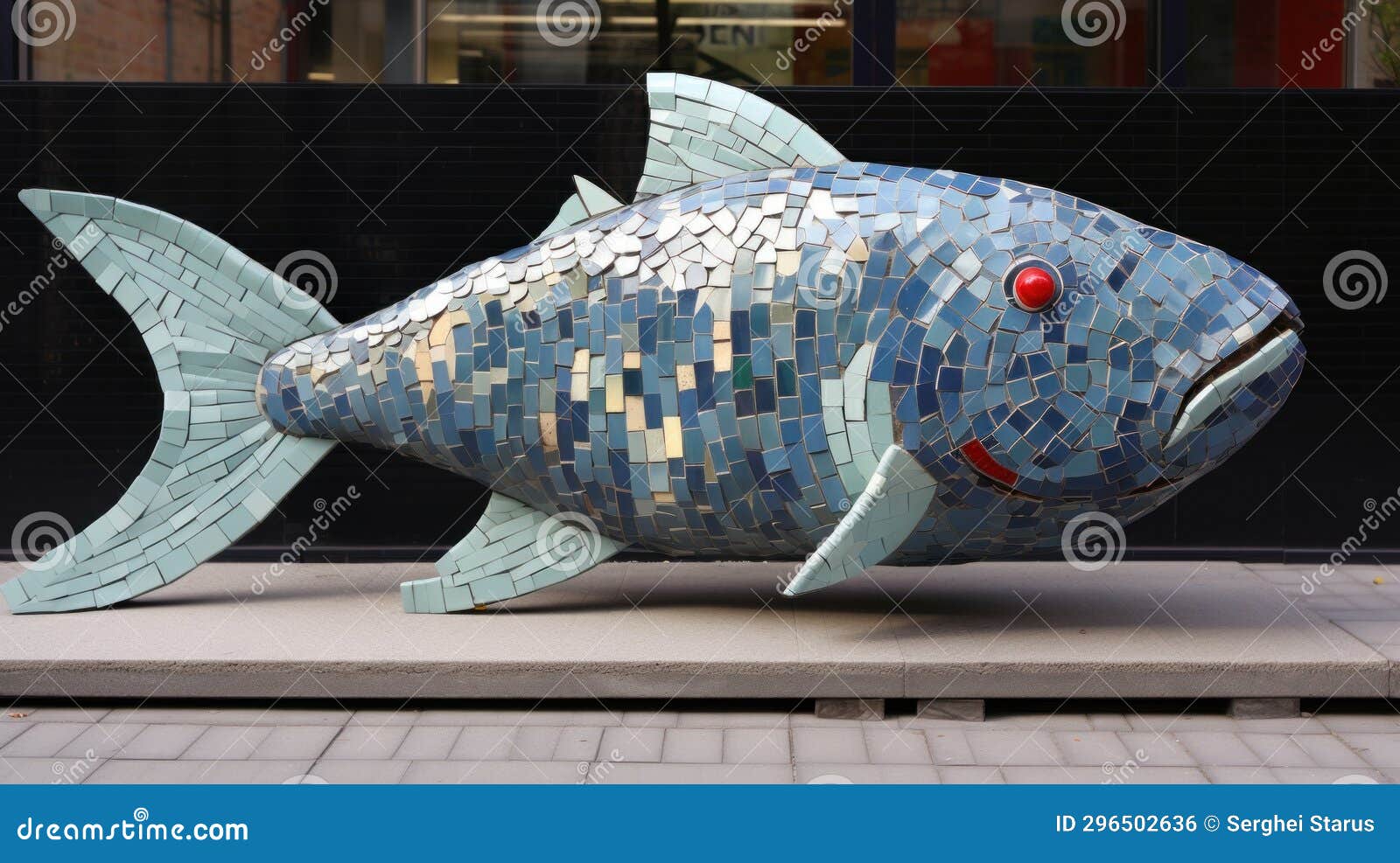 A Fish Statue is on a Sidewalk, AI Stock Photo - Image of nature ...