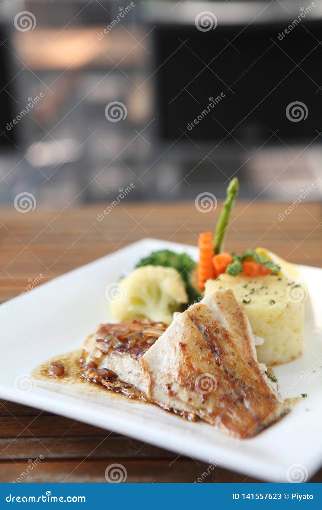 Fish steak stock image. Image of fillet, cuisine, meal - 141557623