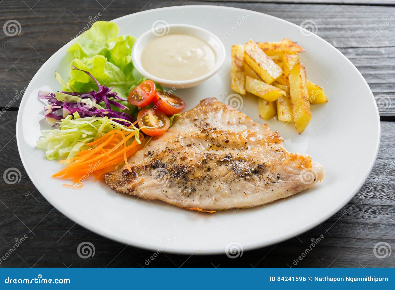 Fish steak stock photo. Image of dish, cuisine, cooked - 84241596
