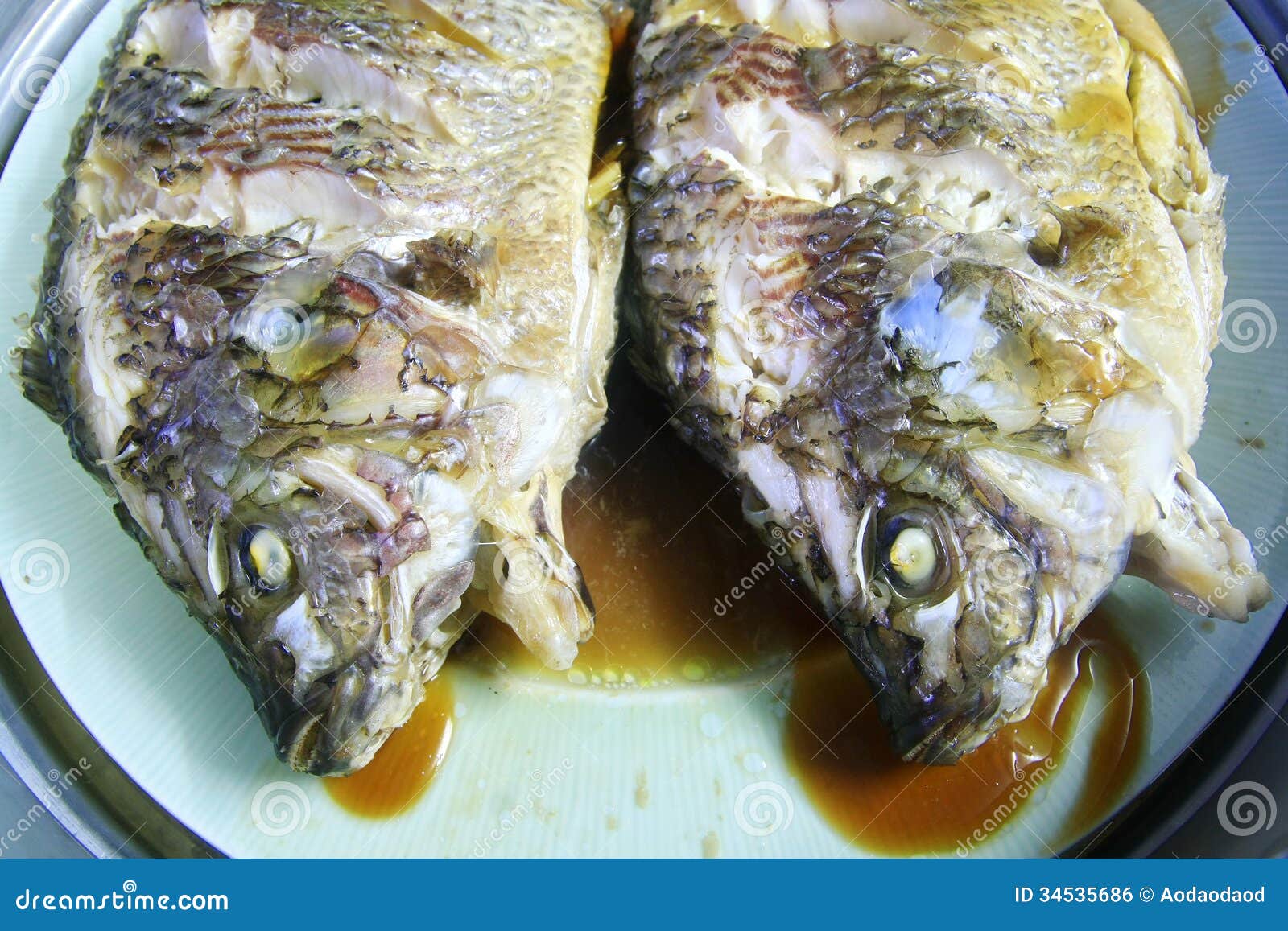 Fish steamed, Thai food stock photo. Image of food, healthy - 34535686