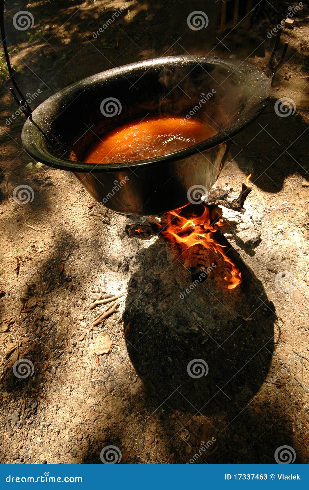 Fish Stew Cooking in the Pot Stock Image - Image of carp, firewood ...