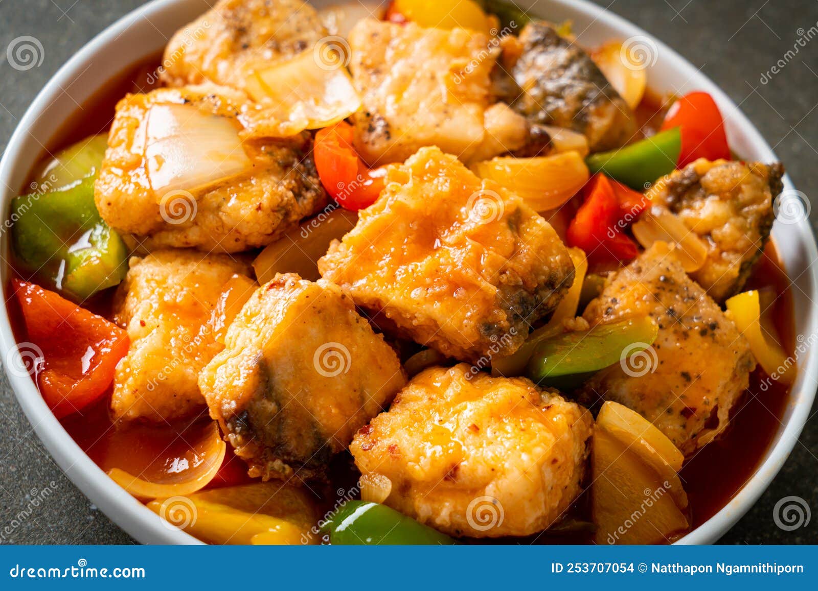 Fish Stew with Tomato and Pepper Stock Photo - Image of cuisine ...