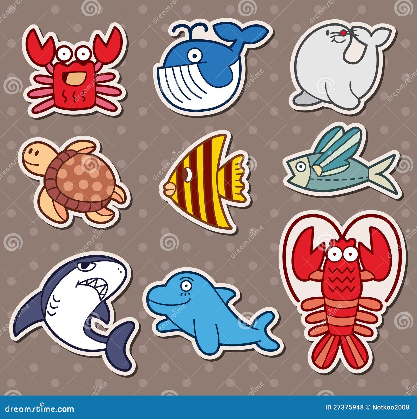 Fish stickers stock vector. Illustration of element, fishing - 27375948