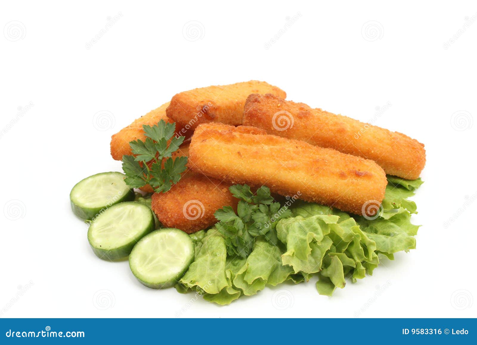 Fish sticks stock photo. Image of food, vegetable, frozen - 9583316