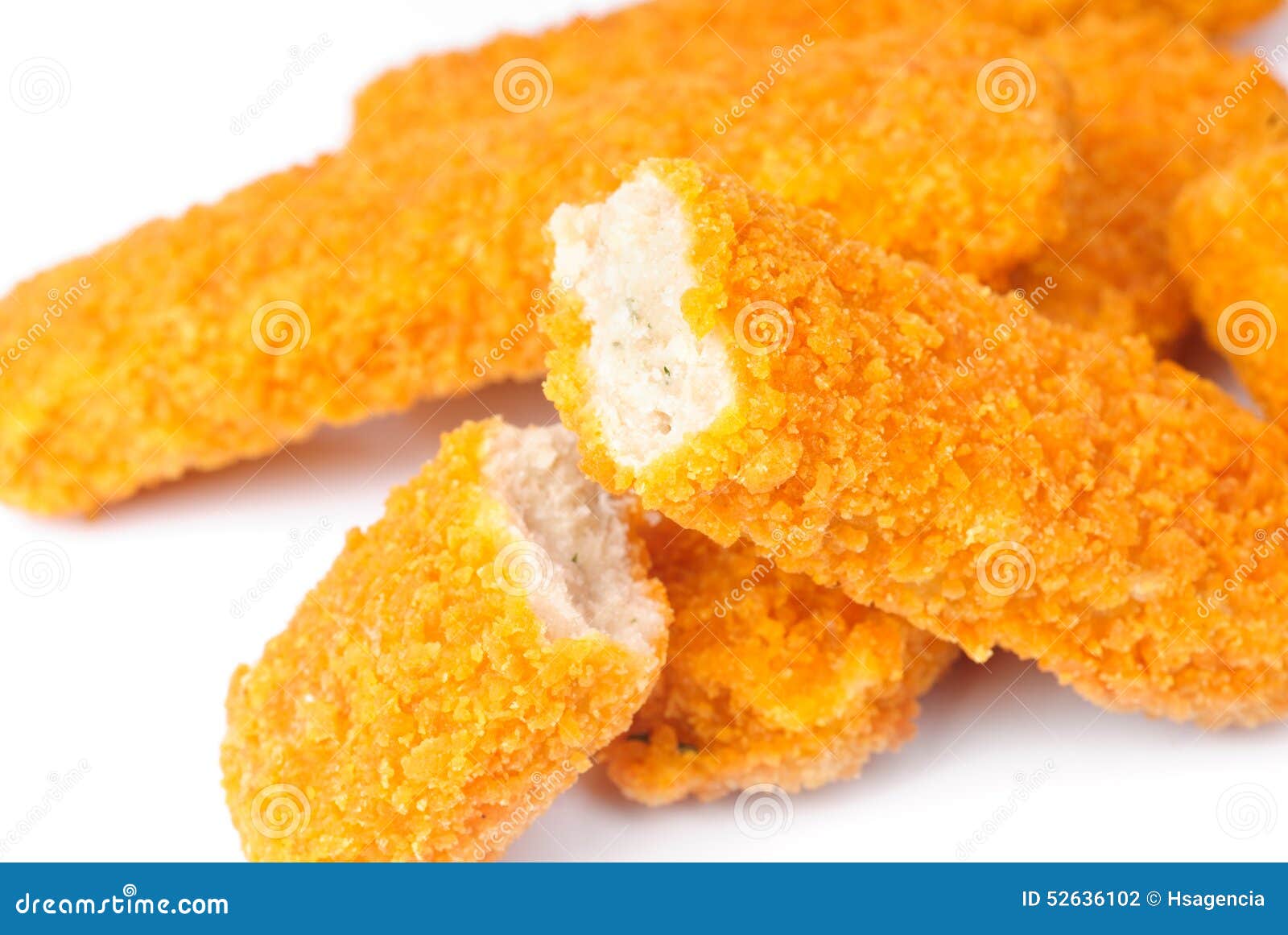 Fish sticks on a white stock photo. Image of food, breaded - 52636102
