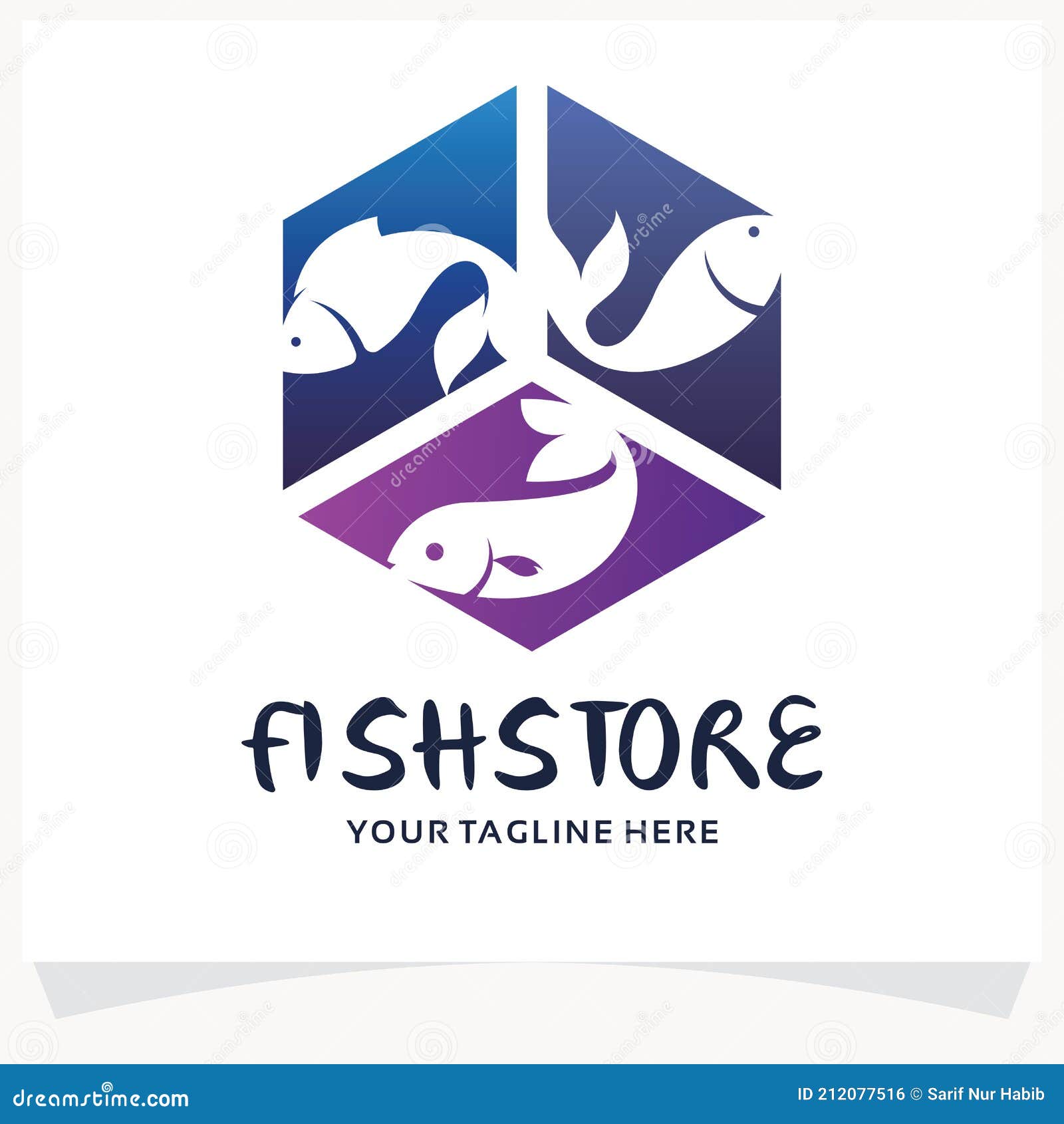 Fish Store Logo Design Template Inspiration Stock Vector - Illustration ...