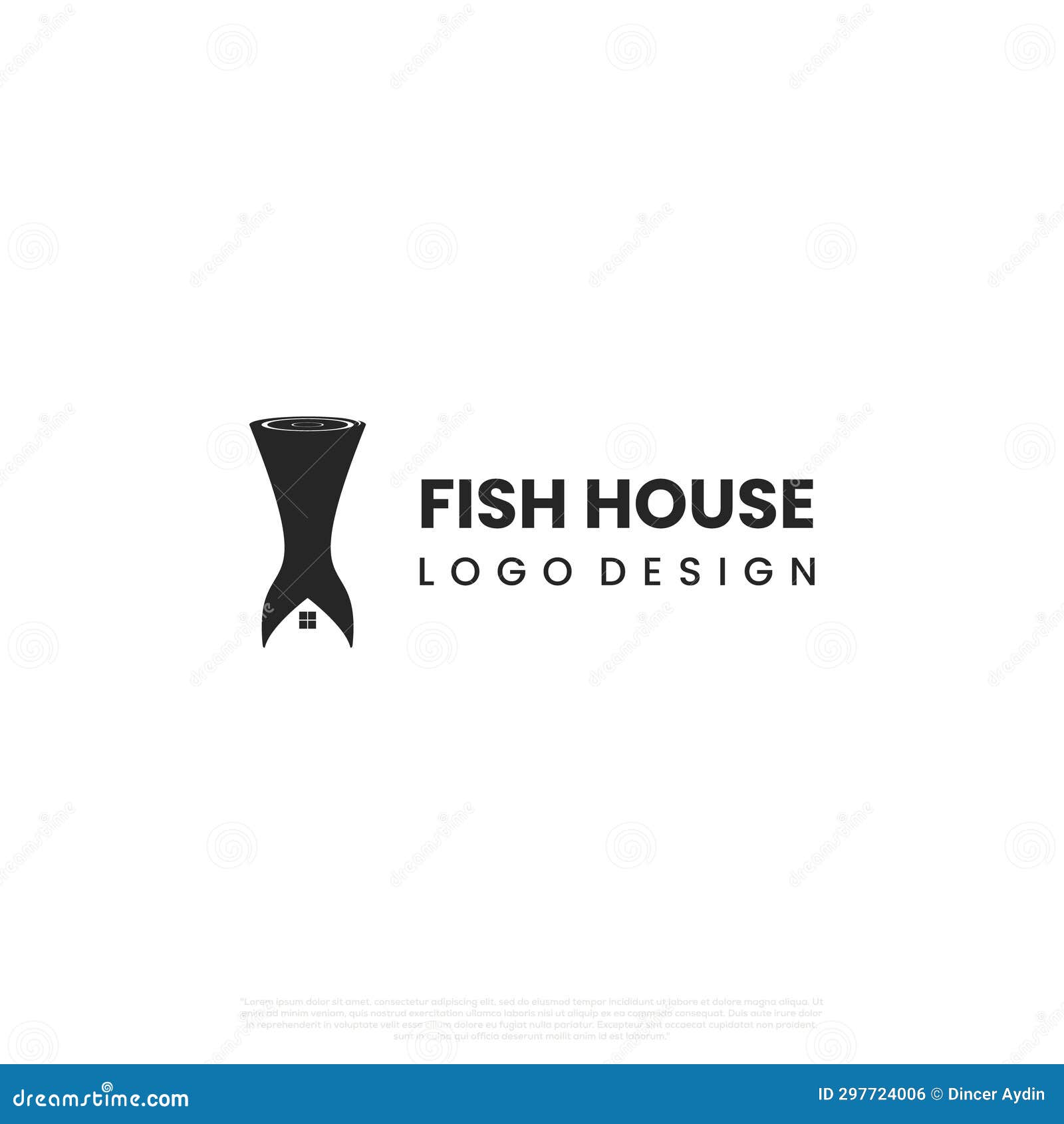 Fish Store Logo, Fish House Logo. Fish Tail Combine with House Window ...