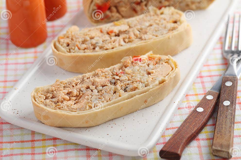 Fish Strudel stock image. Image of german, diet, slice - 144855851