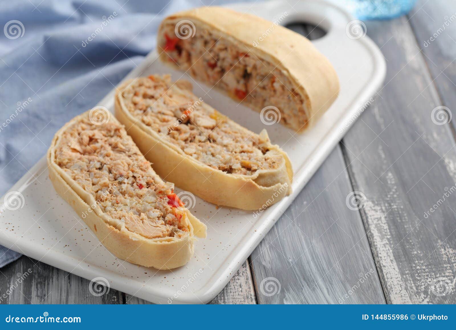 Fish Strudel stock photo. Image of cooked, easter, board - 144855986