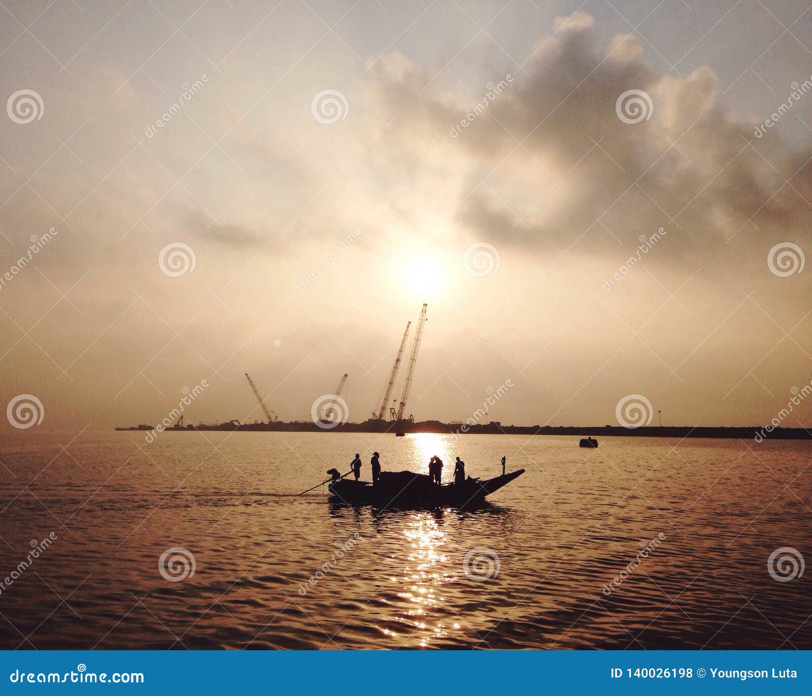 Fish and sunrise stock photo. Image of boat, sunrise - 140026198