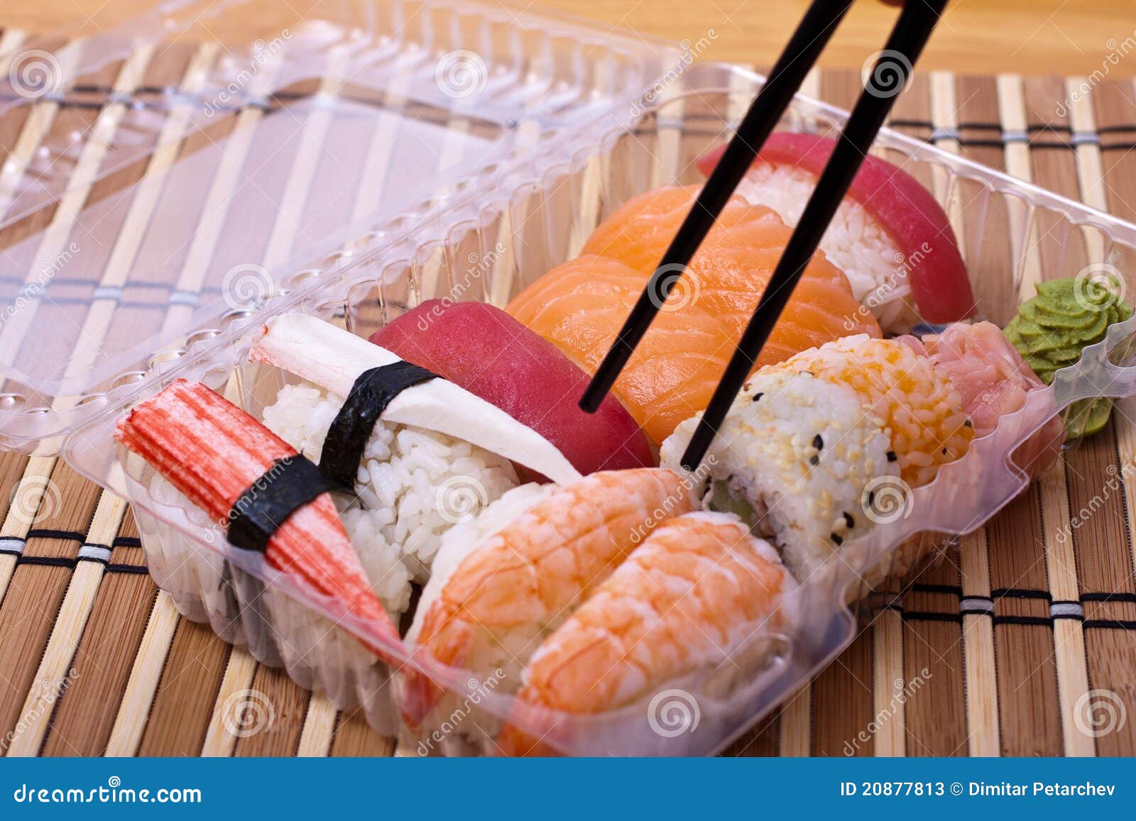 Fish sushi set with sticks stock image. Image of chopstick - 20877813
