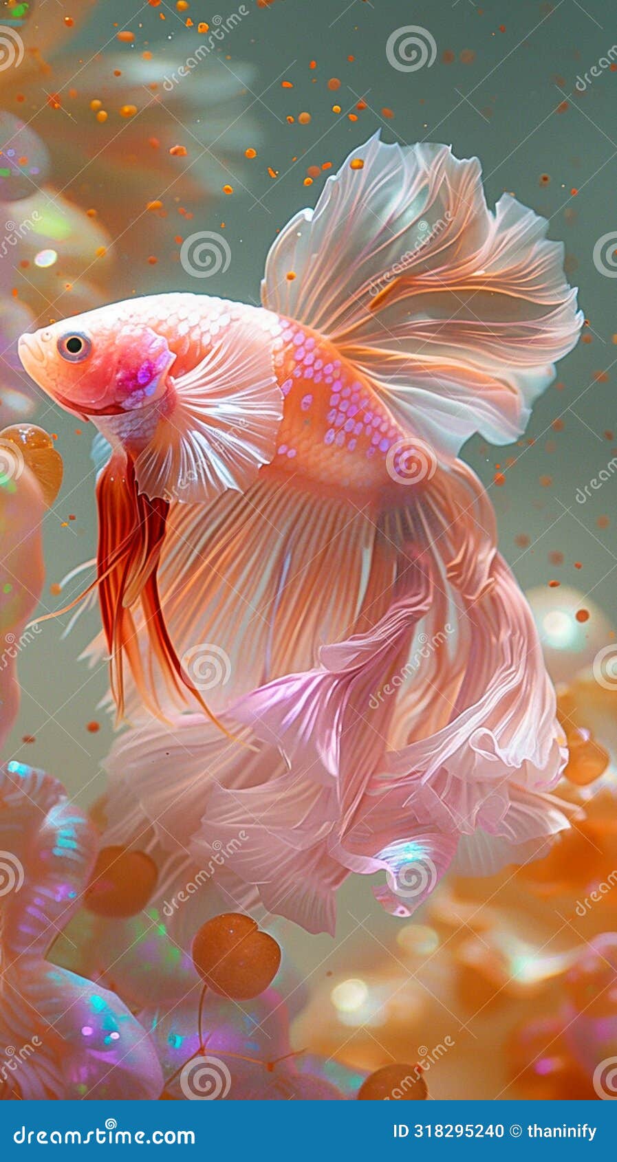 Fish that is Swimming in a Tank with Bubbles Stock Illustration ...