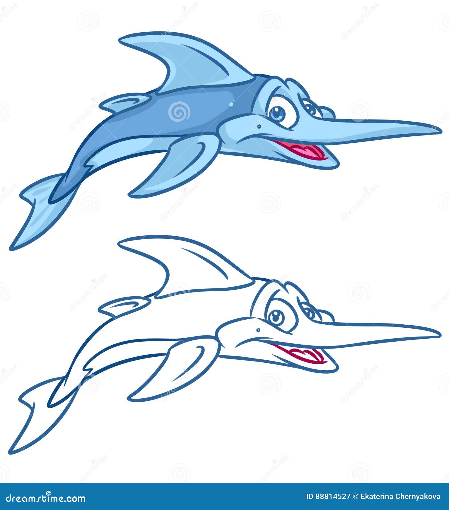 Swordfish Cartoon Illustration | CartoonDealer.com #83843559