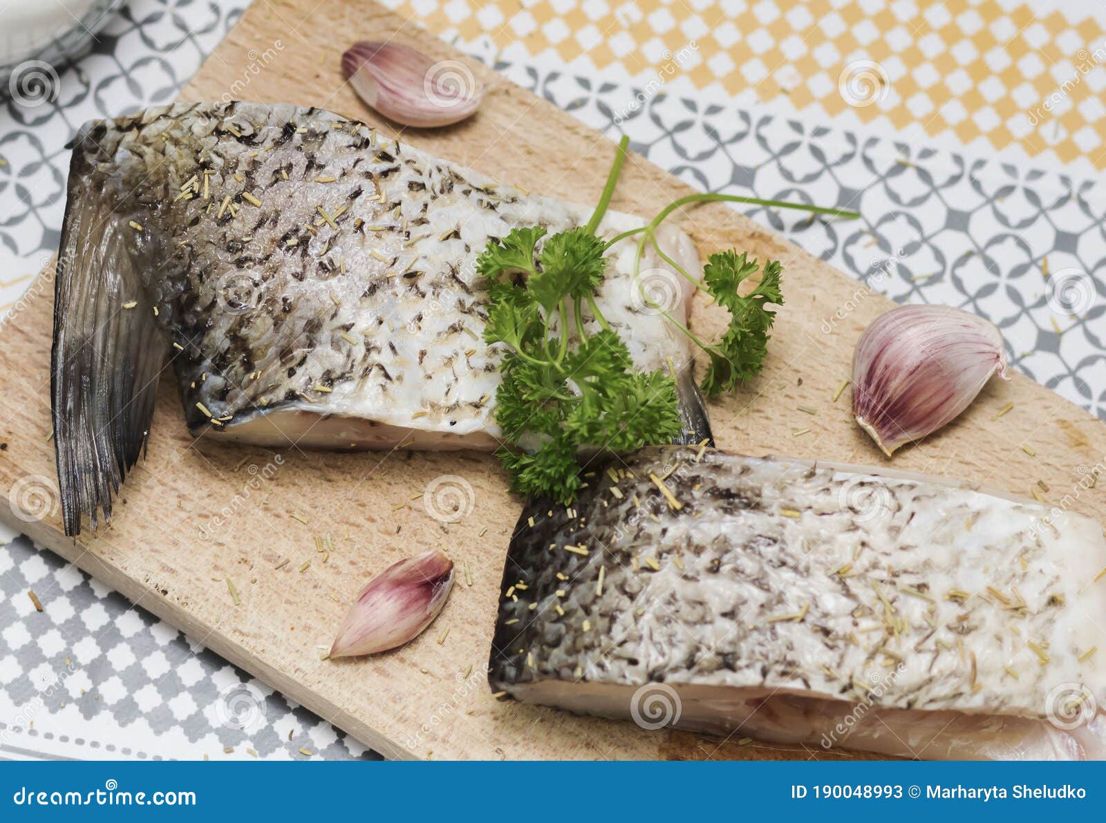 Fish on the table stock image. Image of chestnut, olia - 190048993