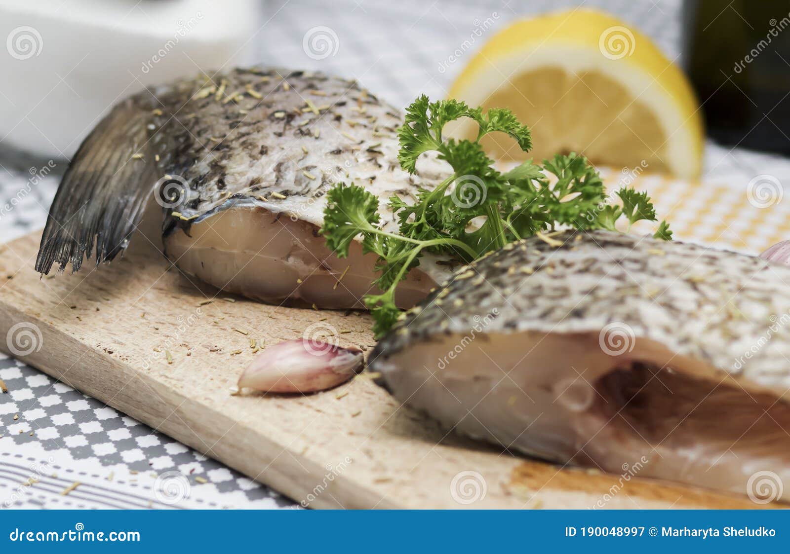 Fish on the table stock image. Image of salt, chestnut - 190048997