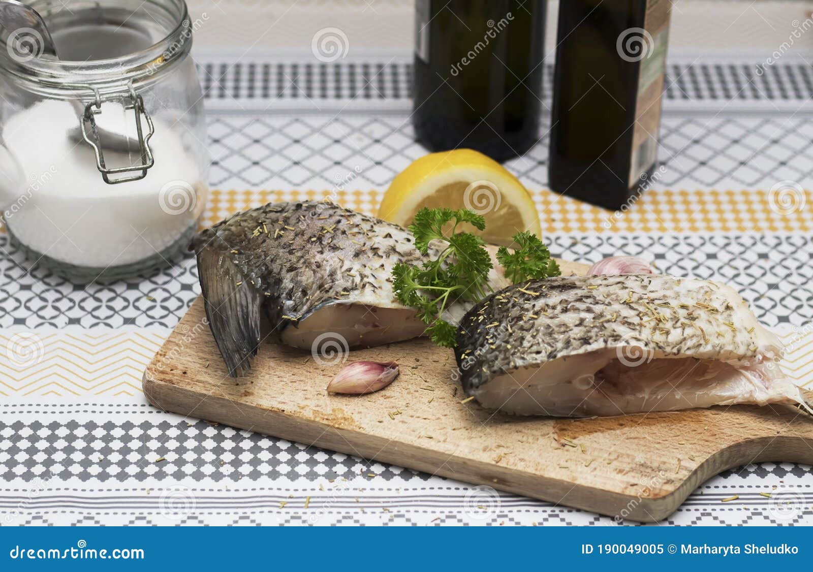 Fish on the table stock image. Image of lying, fish - 190049005