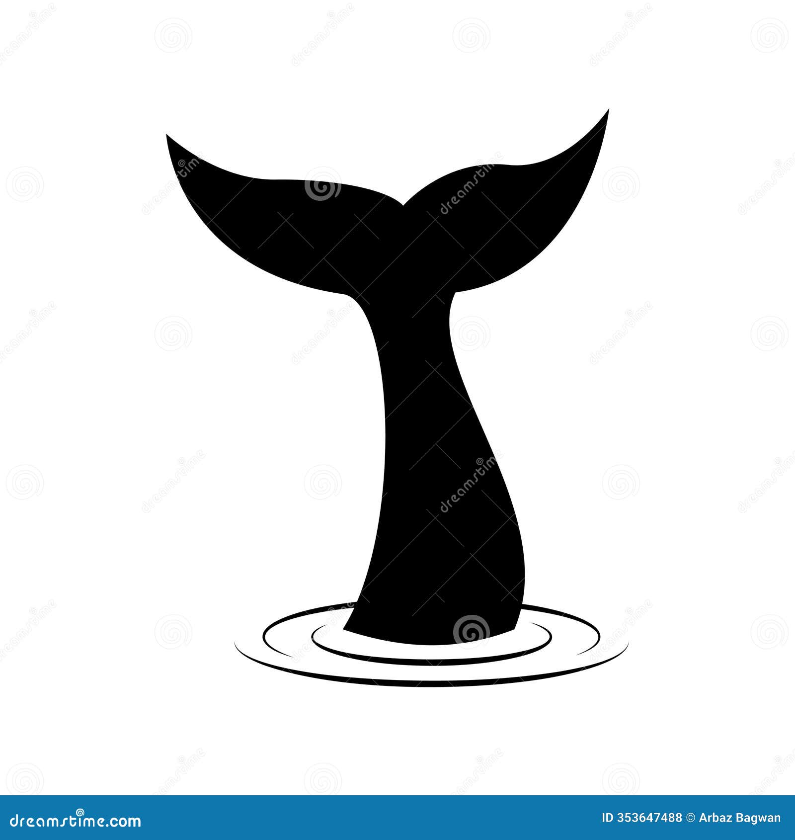 Fish Tail Aqua Logo Icon. Half Fish Under Water, Tail on Upper Side ...