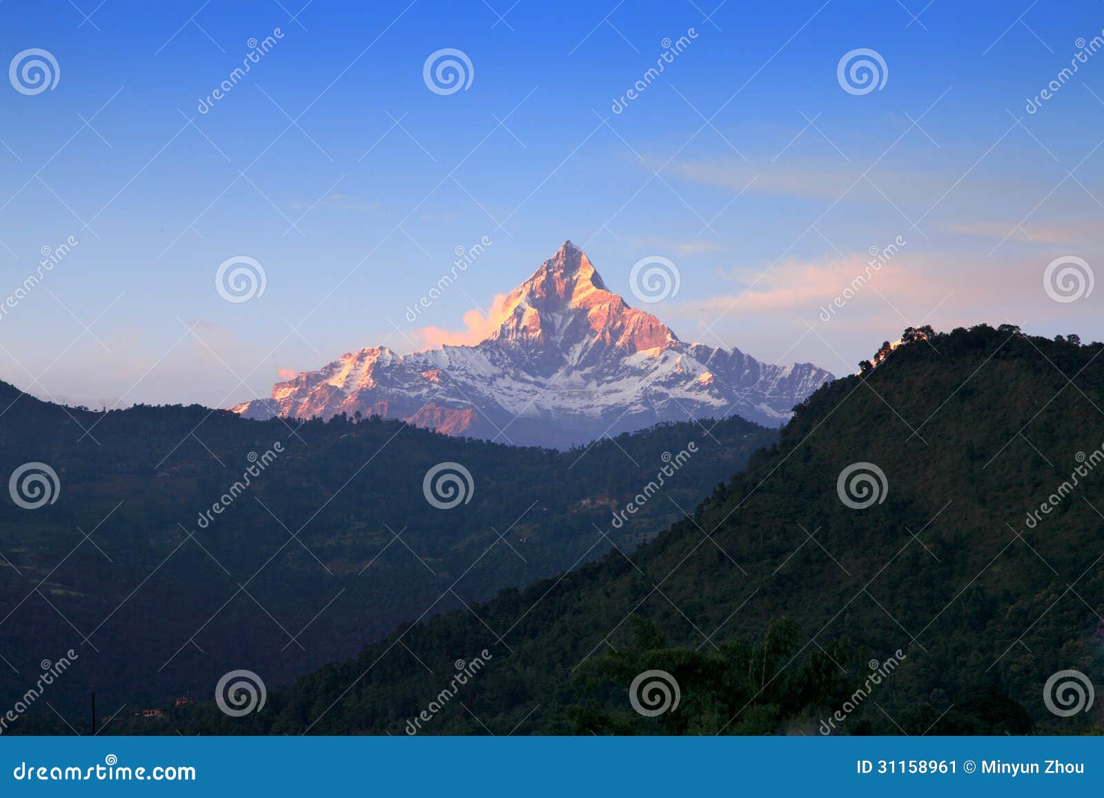 Fish tail mountain stock image. Image of capped, himalaya - 31158961
