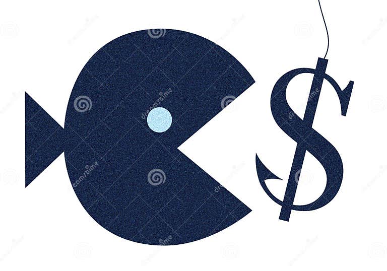 Fish taking the bait stock illustration. Illustration of business ...