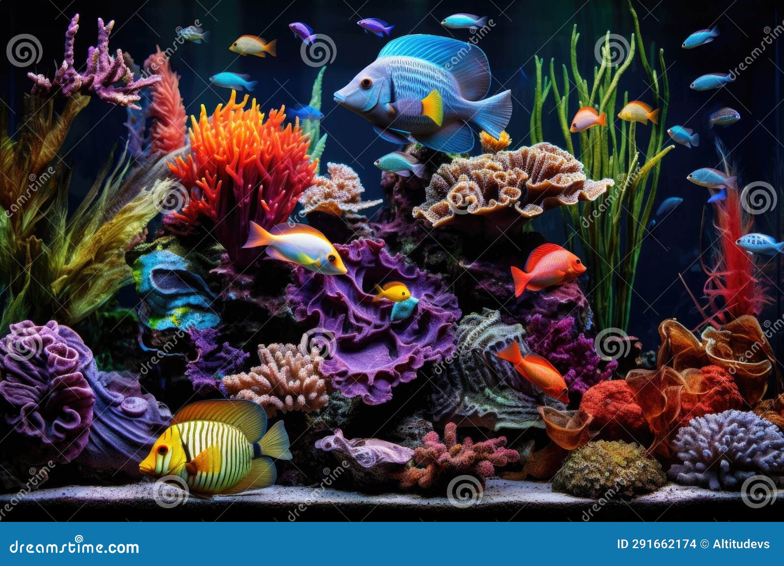 A Fish Tank with Different Species of Fish, Indicating Diversity Stock ...